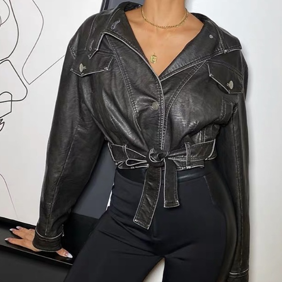 Jackets & Coats | Chic Leather Jacket | Poshmark